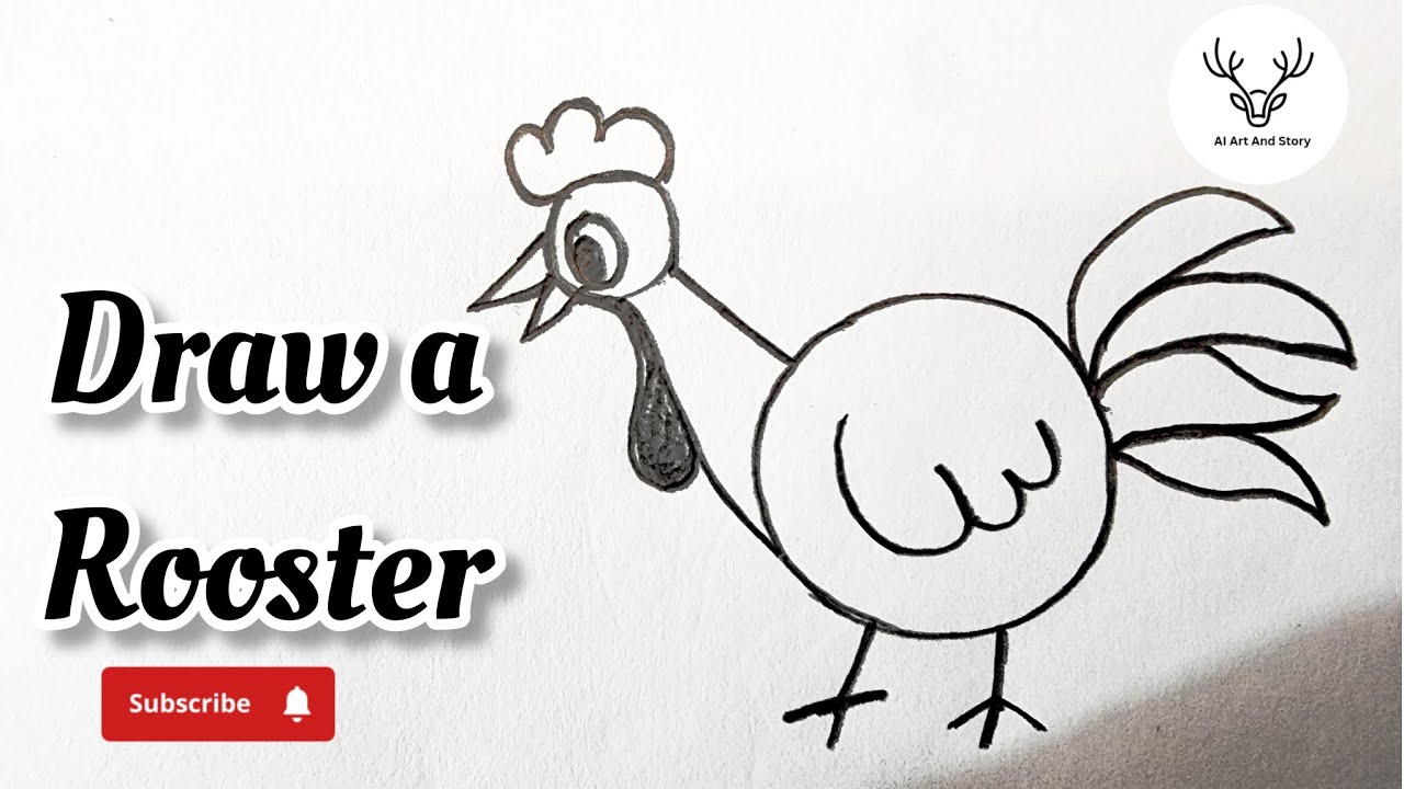 How to draw rooster 🐓//draw rooster step by step - YouTube