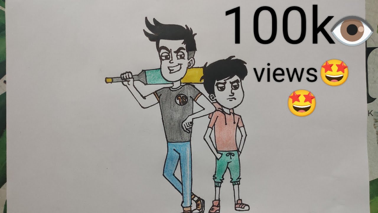 how to draw chiku aur bunty easily. - YouTube