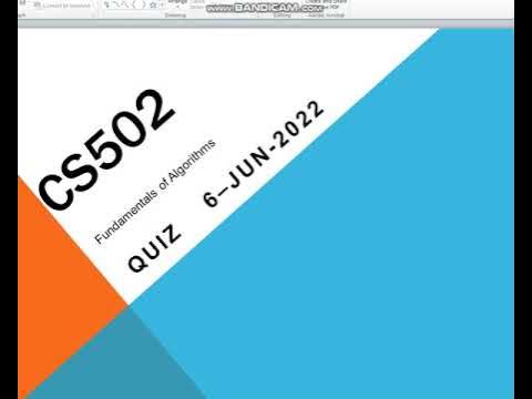 Cs502 Fundamentals of Algorithms Quiz No 1 - YouTube