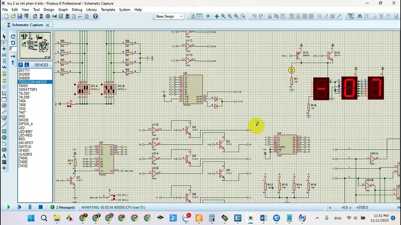MẠCH TRỪ 2 SỐ 4 BITS NHỊ PHÂN - ELECTRIC CIRCUIT SUBTRACT 2 NUMBERS AND ...