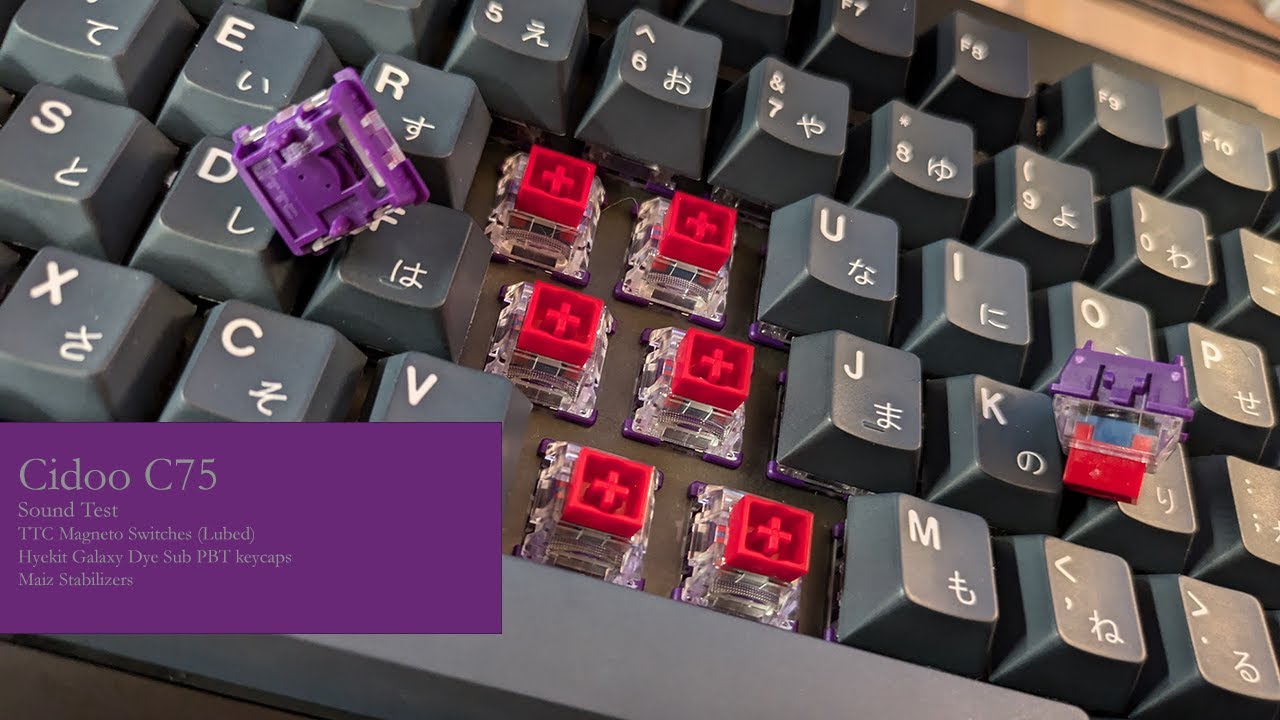 Cidoo C75 (TTC Magneto switches, Dye Sub PBT Galaxy keycaps) Sound Test ...