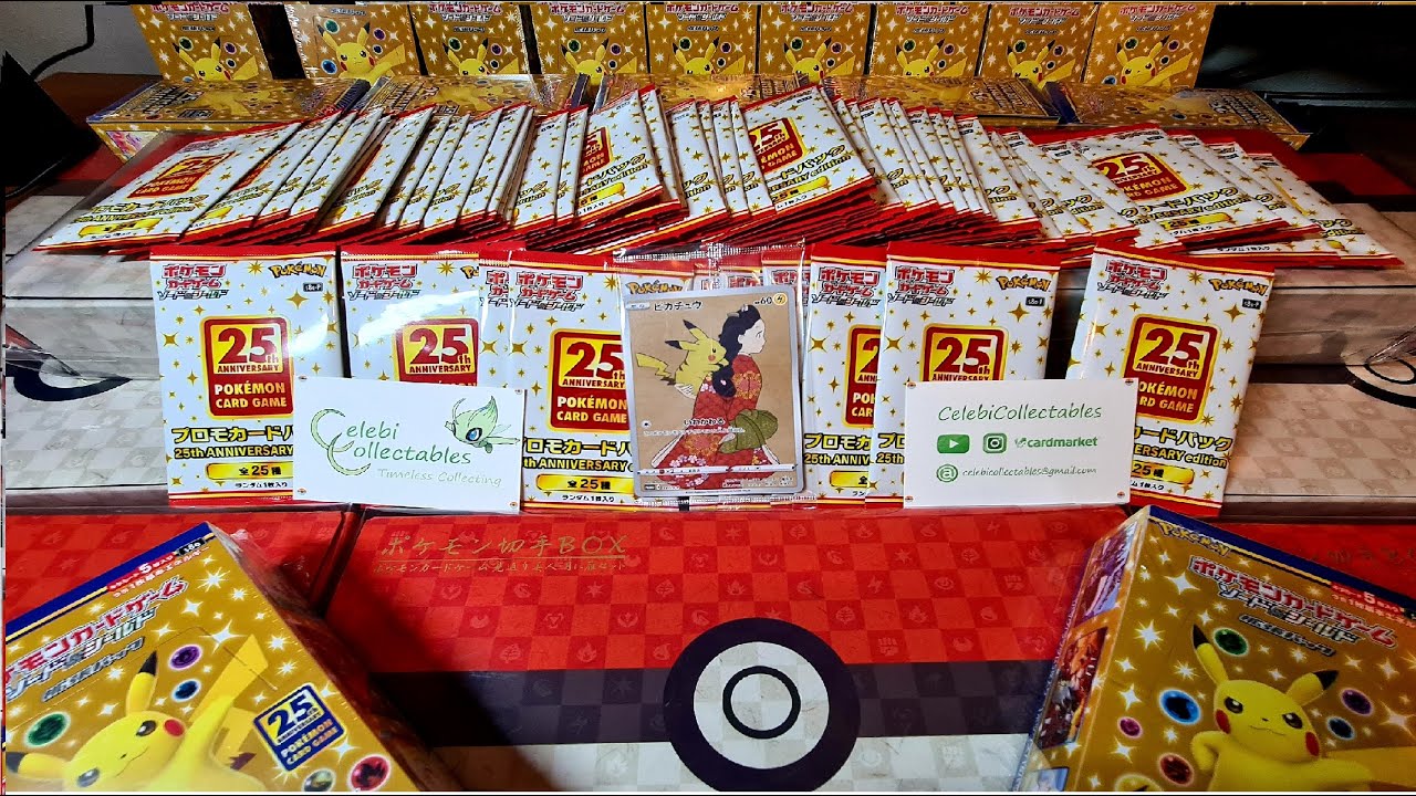 Pikachu Stamp Promo Boxes, 25th Anniv Celebrations and a bunch of Holo ...