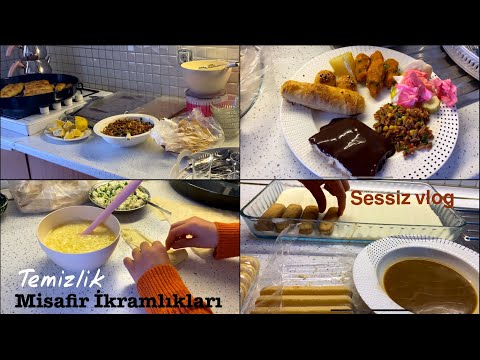 10 Kişilik Misafir İkramlıkları / Mevlit Hazırlığı / Temizlik Vlog/ Kolay pasta / Börek /sessiz vlog