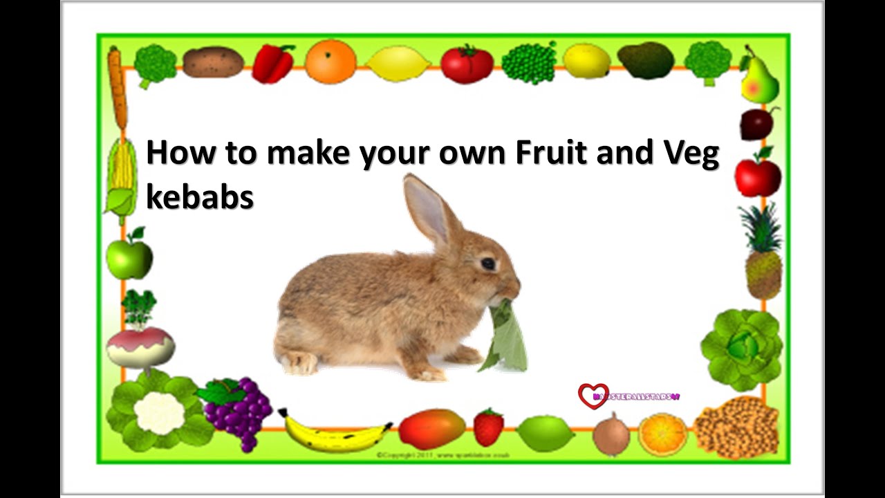 How to make your own Fruit and Vegetable Kebabs for your rabbits - YouTube