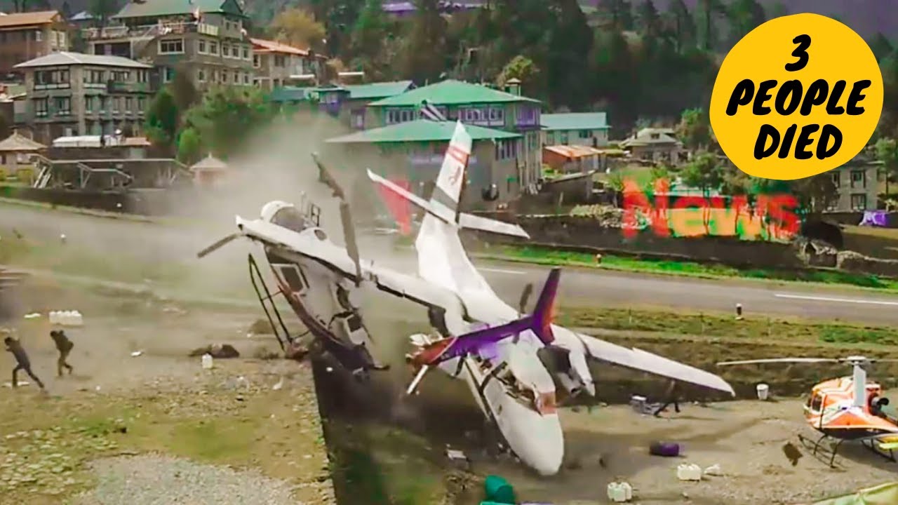 PLANE crashed into HELICOPTER at LUKLA Airport, Nepal || Destroyed in ...