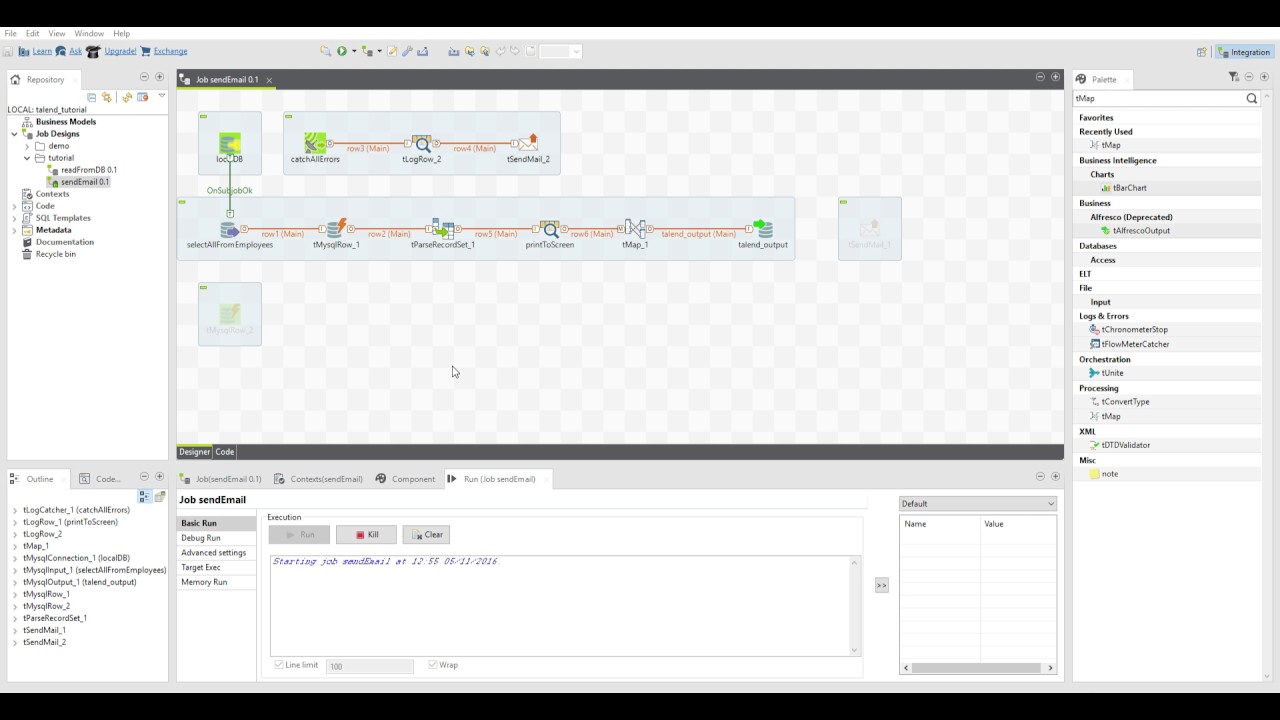 Talend tutorial part 17 writing to db table successfully - YouTube