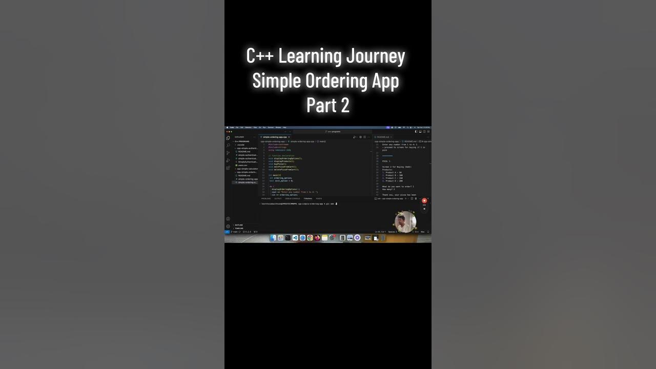 C++ Learning Journey Simple Ordering App Part 2 - YouTube