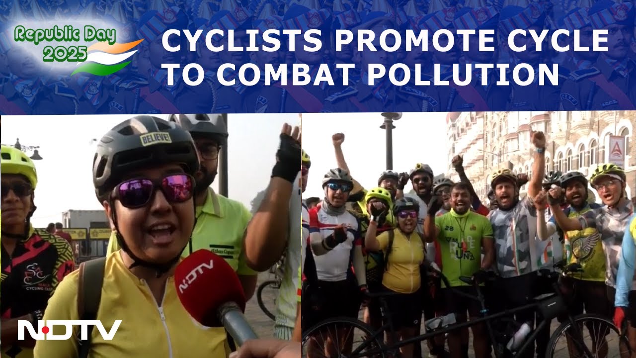 Mumbai News | "Pollution Ka Solution": Mumbai Cyclists Promote Cycle To Combat Pollution - YouTube
