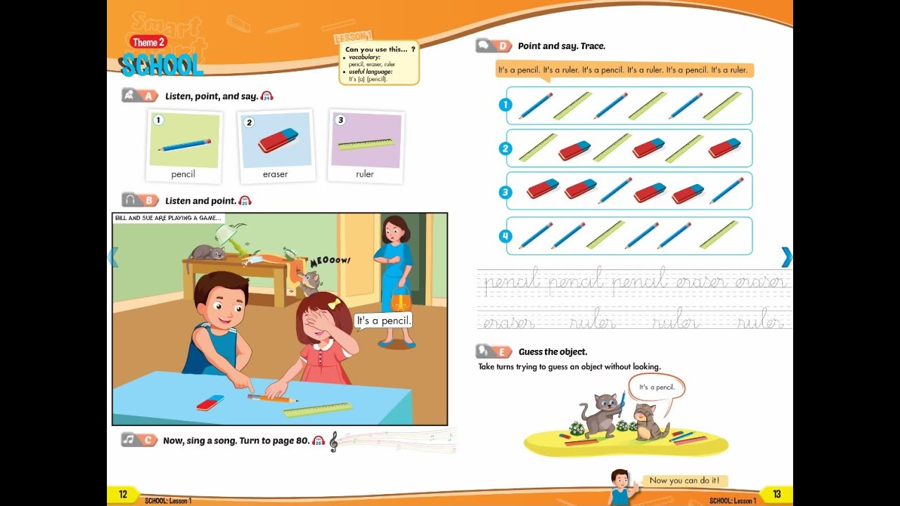 Smart Start 1 Student Book, Theme 2: School, Lesson 1 - YouTube