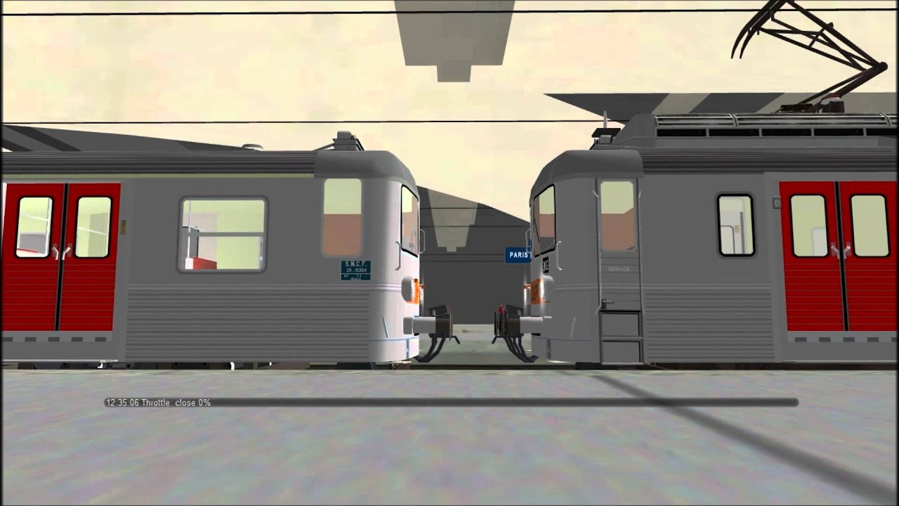 Open Rails : Couplages de Z 5300 à Paris-Montparnasse - YouTube