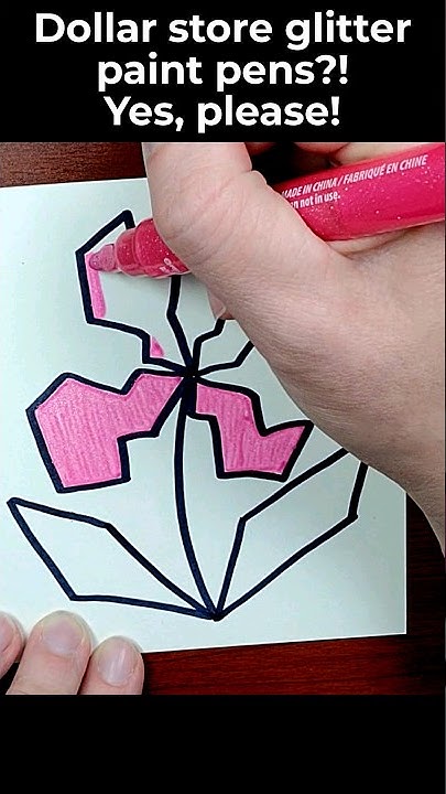 Dollar store art challenge day 2: Geometric flower! #sketchbook # ...