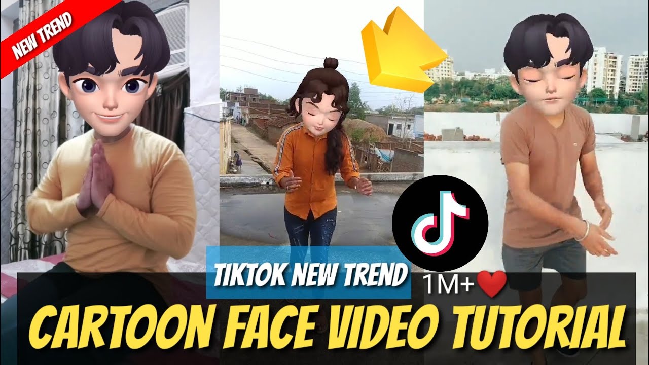 Tik tok viral trend Cartoon face Video Tutorial | Tiktok par cartoon ...