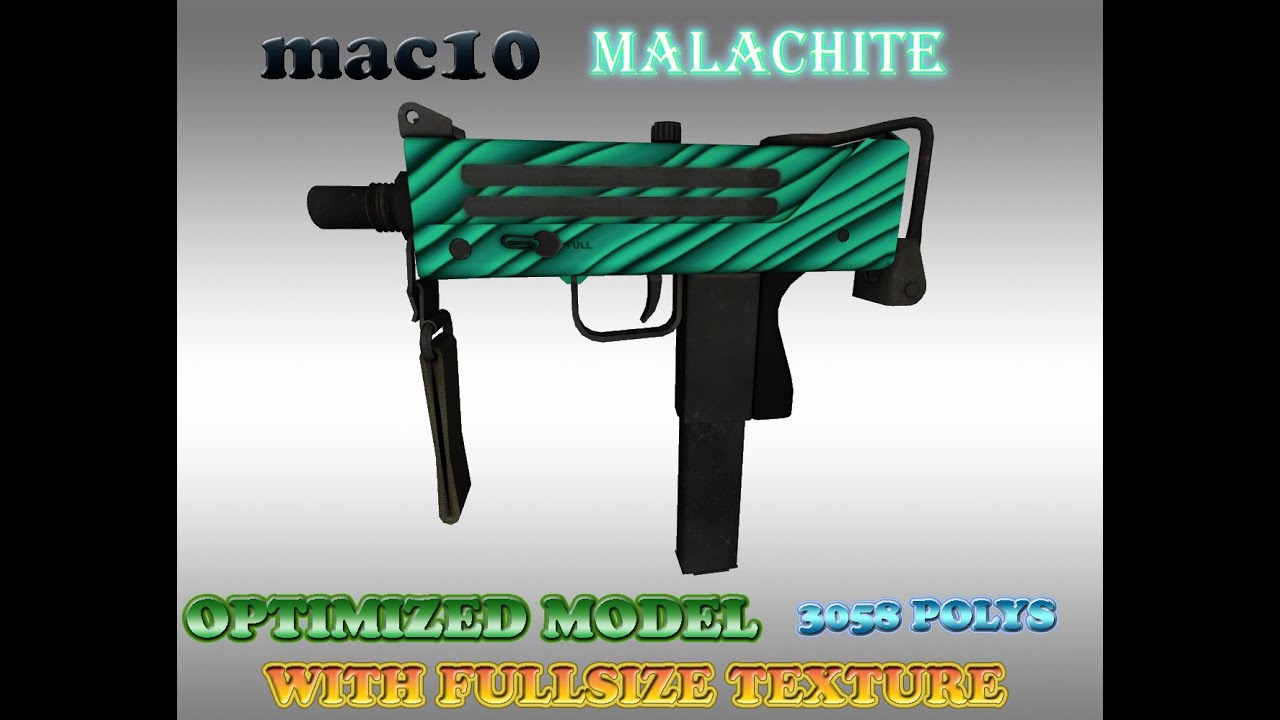 CS:GO MAC-10 Malachite HD Skin for Counter-strike 1.6 - YouTube