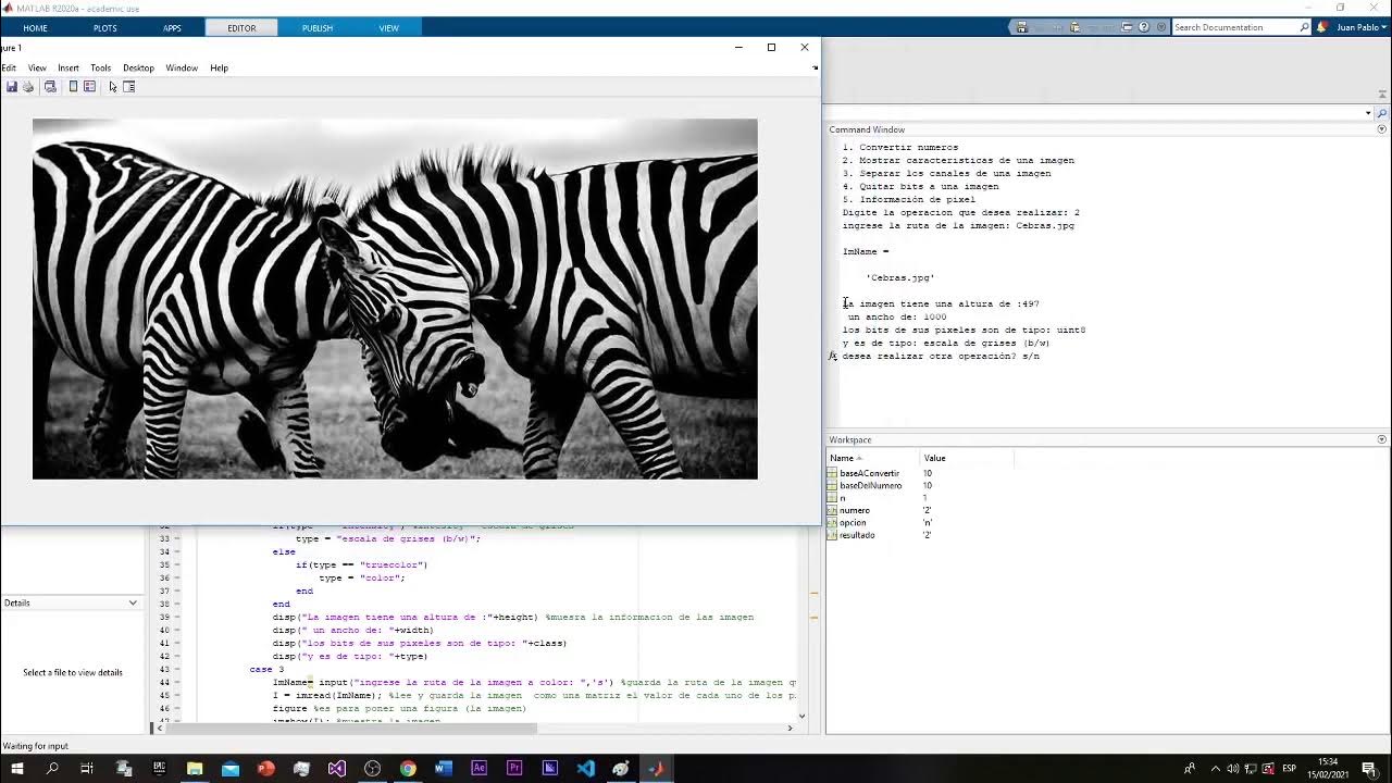 MatLab: Conversor de numeros binarios y tratamiento de imagenes. - YouTube