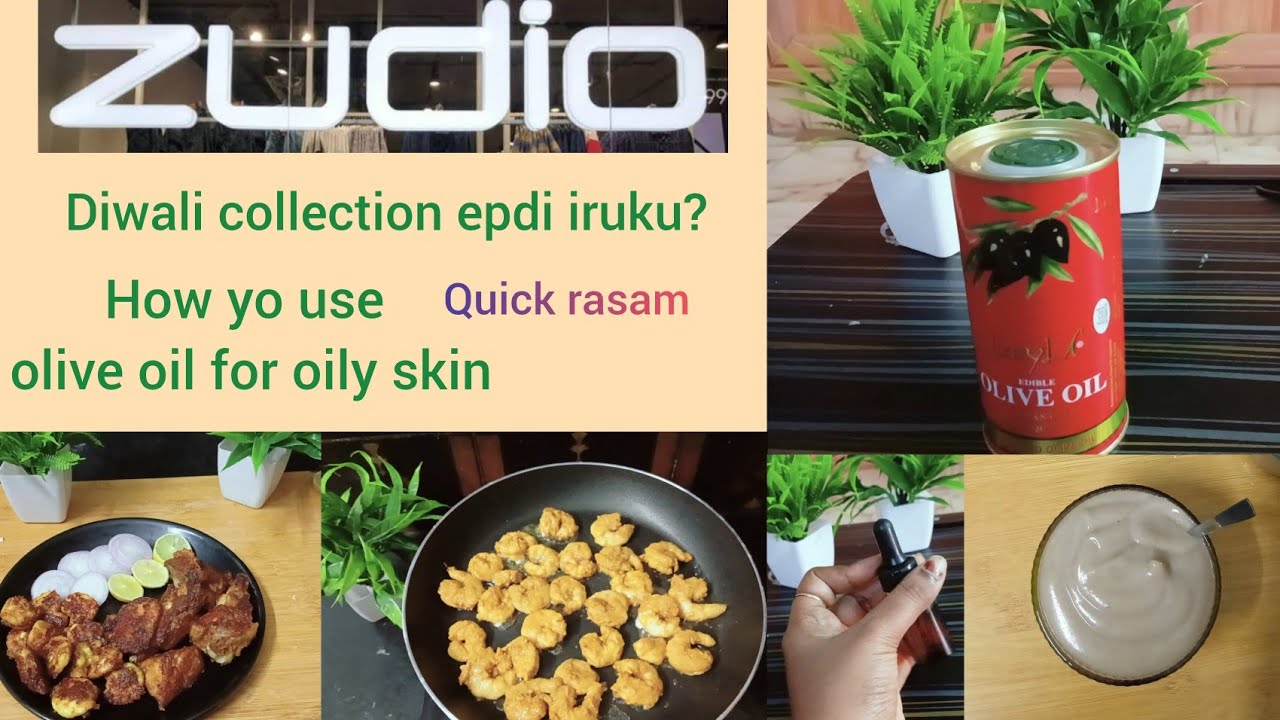 Vlog#01💃zudio diwali collection💅 oily skin epdi#olive oil use pananm # ...