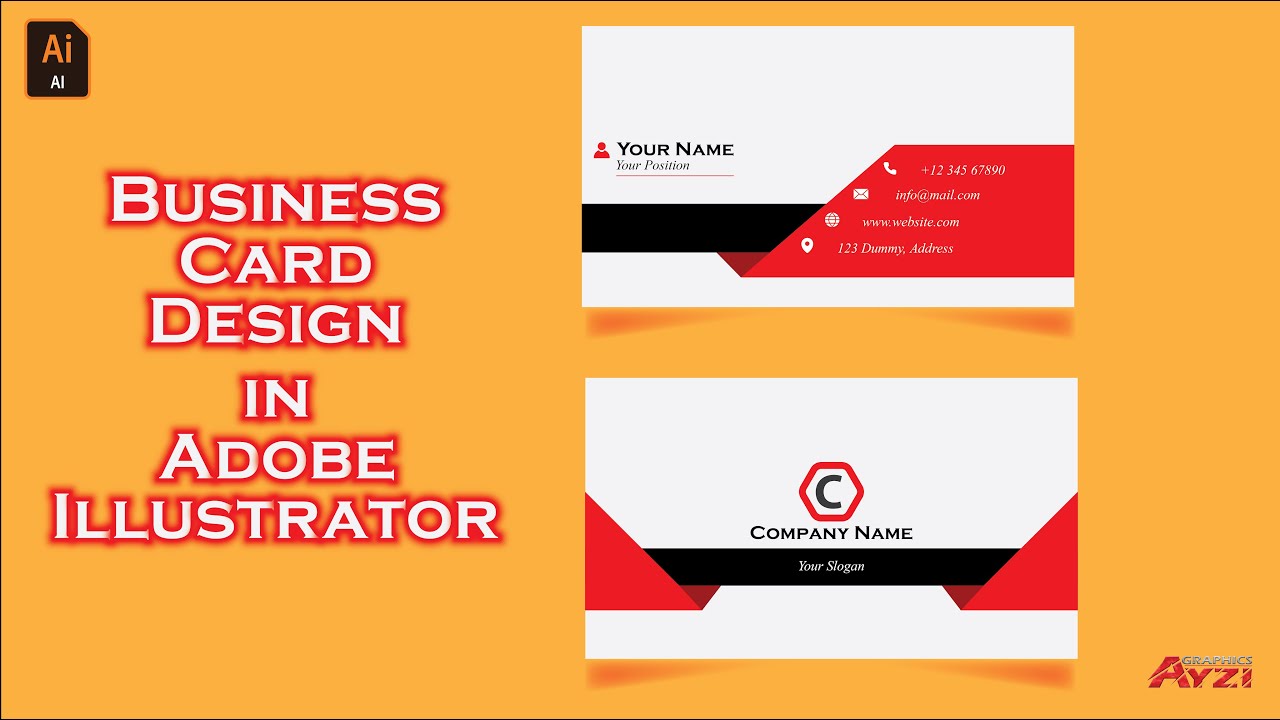 Business Card Design in Adobe Illustrator - YouTube