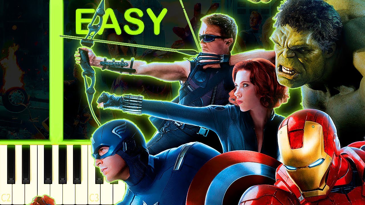 THE AVENGERS THEME - EASY Piano Tutorial - YouTube