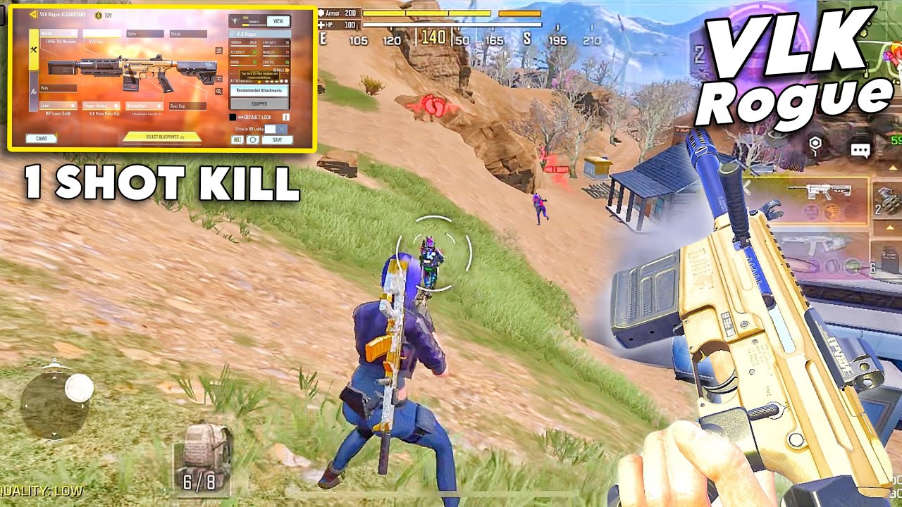 1 SHOT = INSTANT DEATH 💀 BEST VLK Rogue GUNSMITH CODM BR - YouTube