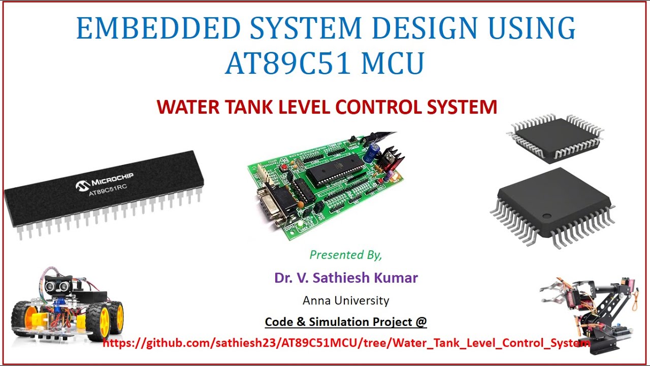 Water Tank Level Control System using AT89C51 (8051) microcontroller - YouTube