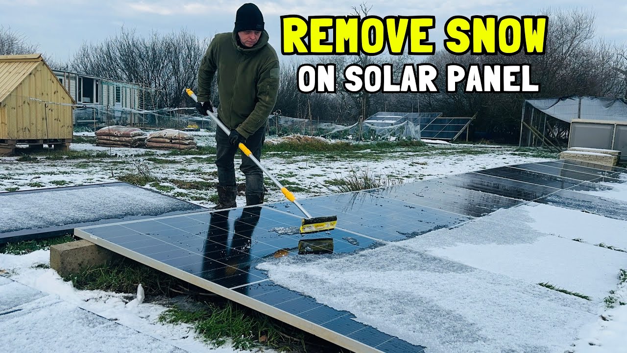 Extending window cleaning pole is east to remove snow from solar panels ...