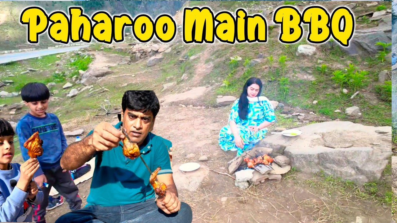 Paharoo Main BBQ Party With Drone 🍗🐔 Mintoo Family vlogs - YouTube