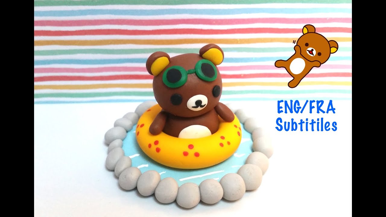 DIY Summer Rilakkuma - Polymer clay tutorial - YouTube