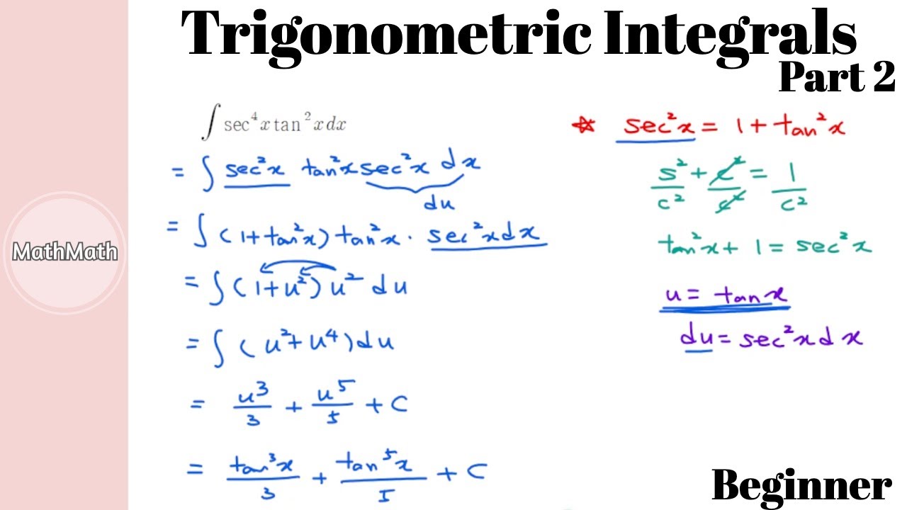 Calculus - HOW TO: Trigonometric Integrals (Beginner Level, Part 2 ...