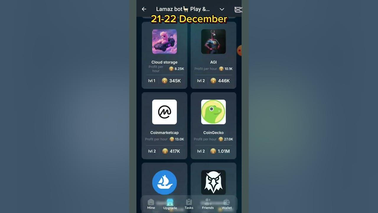 Lamaz bot daily combo | 21 December | Lamez bot daily combo cards video | - YouTube