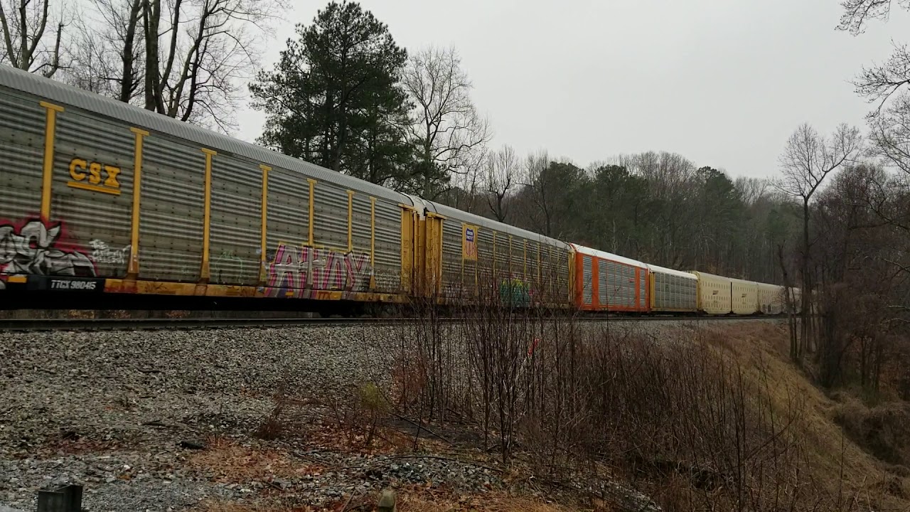 Norfolk Southern Autorack Passes through Smyrna, Georgia - YouTube