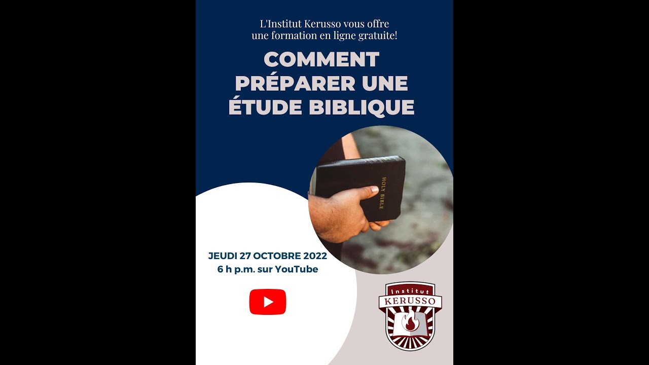 Comment préparer une étude biblique - YouTube