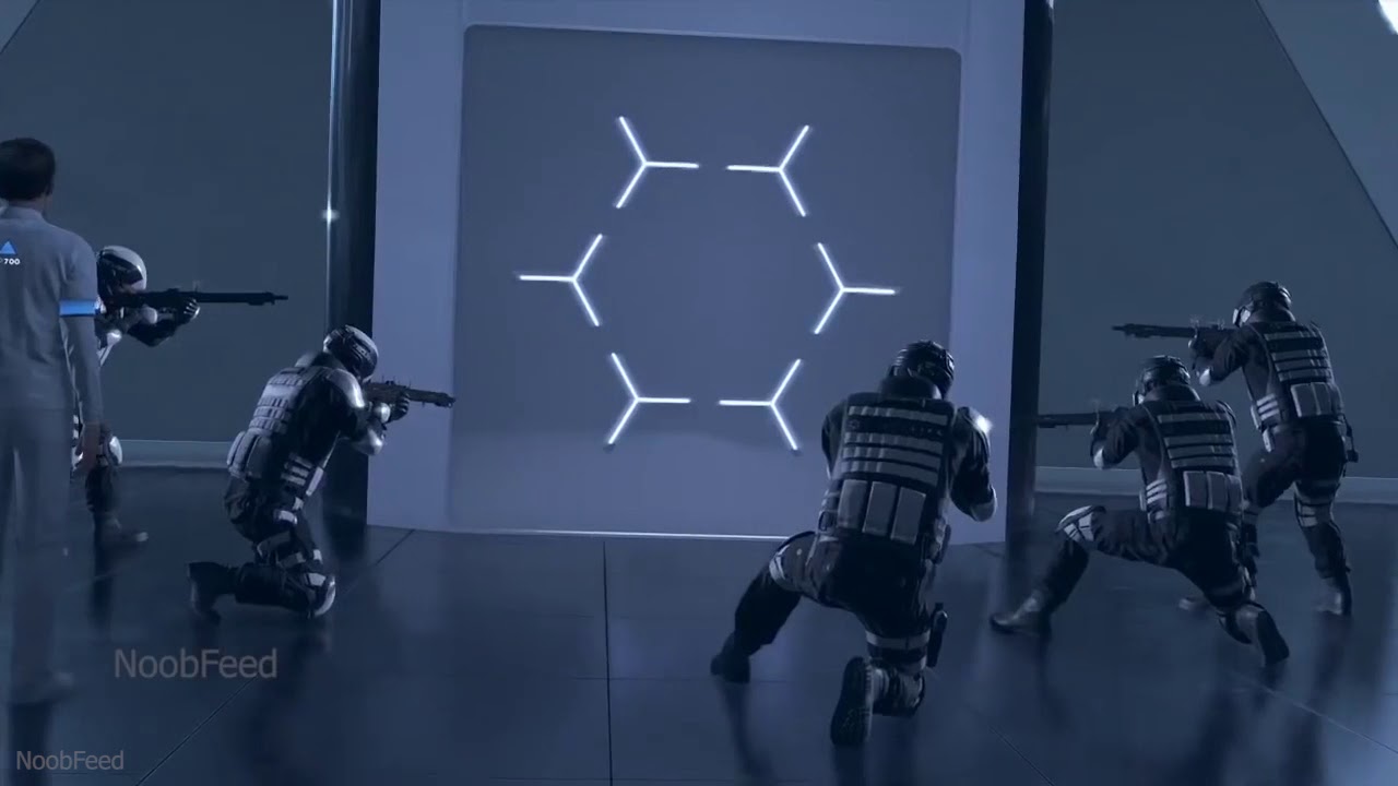 Detroit: Become Human - Connor vs 5 CyberLife Agents - YouTube