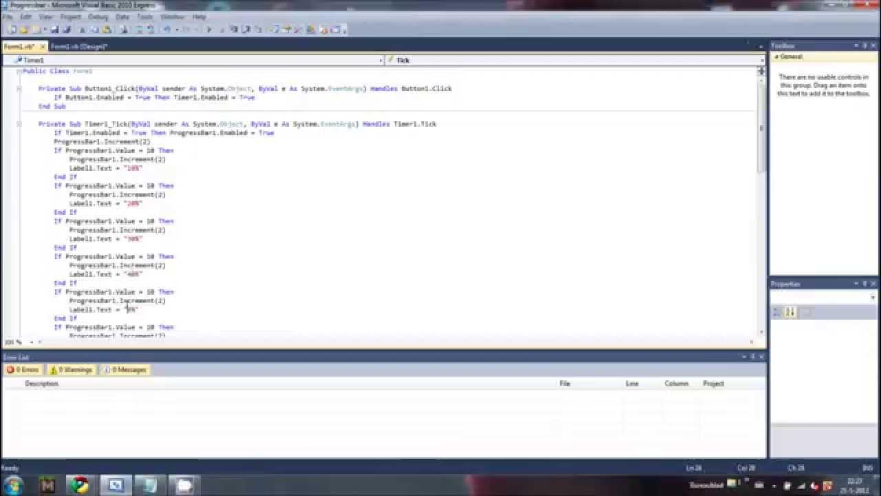Visual Basic 2010 Tutorial - Progressbar part 2 [HD] - YouTube
