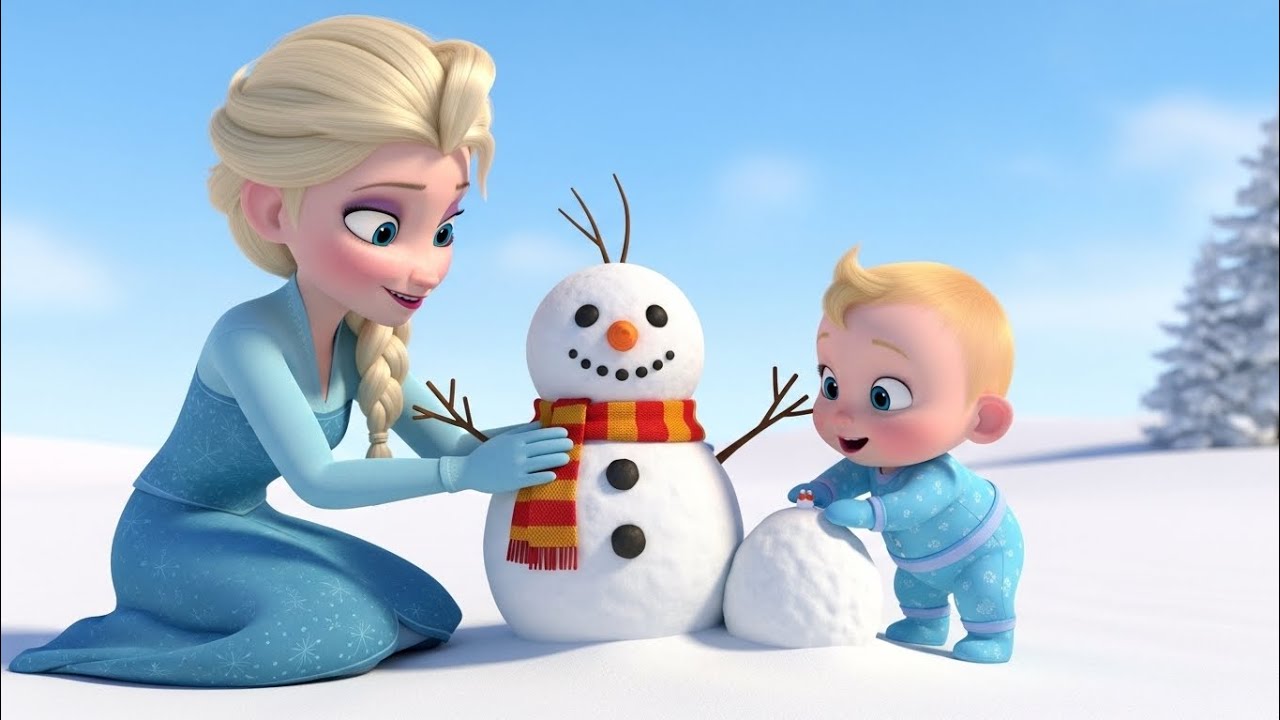 Elsa & Her Baby Playing in the Snow ️ | Sweet Winter Nursery Rhyme for ...