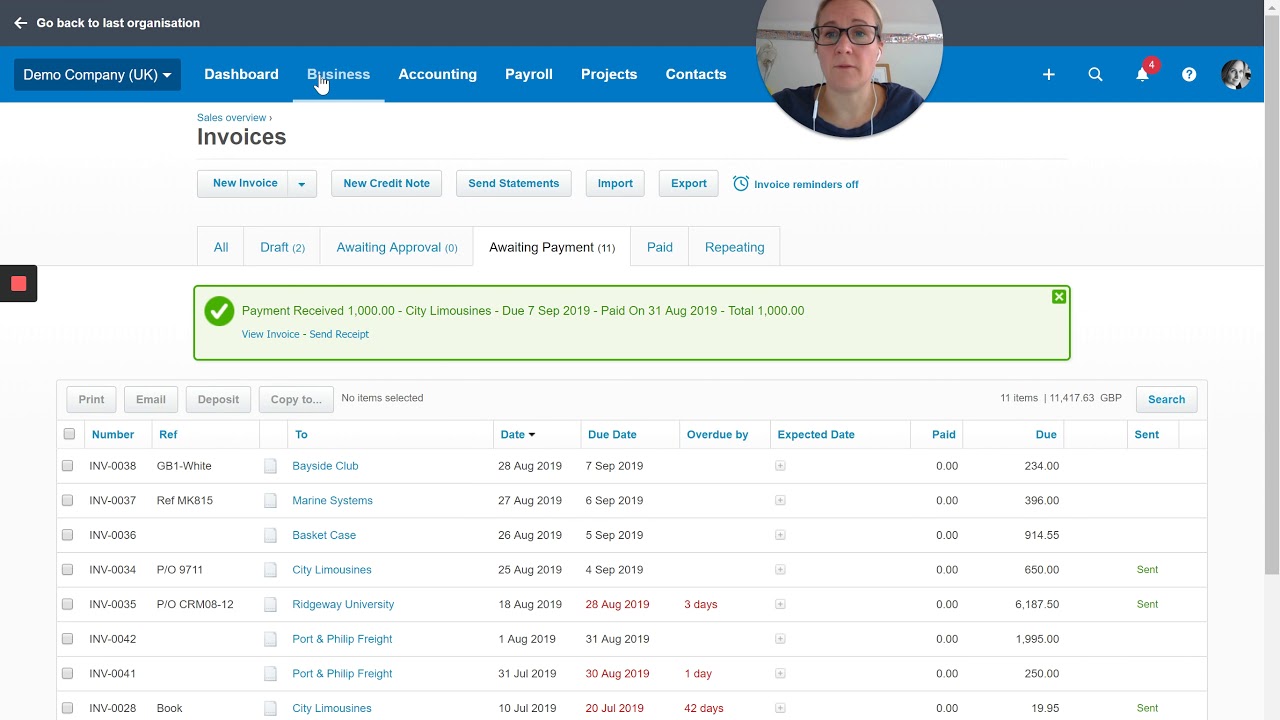Receiving cheques in Xero - YouTube