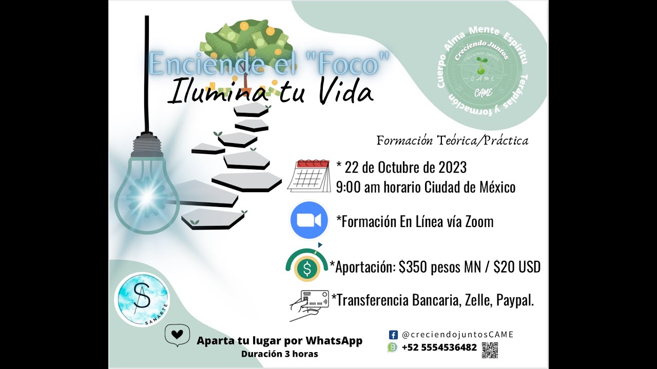 Invitación al Taller "Enciende el Foco, Ilumina tu Vida" - YouTube