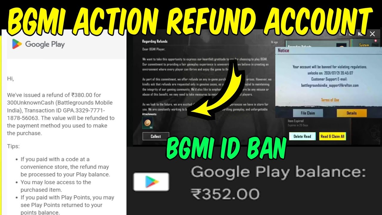 wait wait wait BGMI ID BANNED 🚫 / REFUND REQUEST ACCOUNT BAN BGMI ...