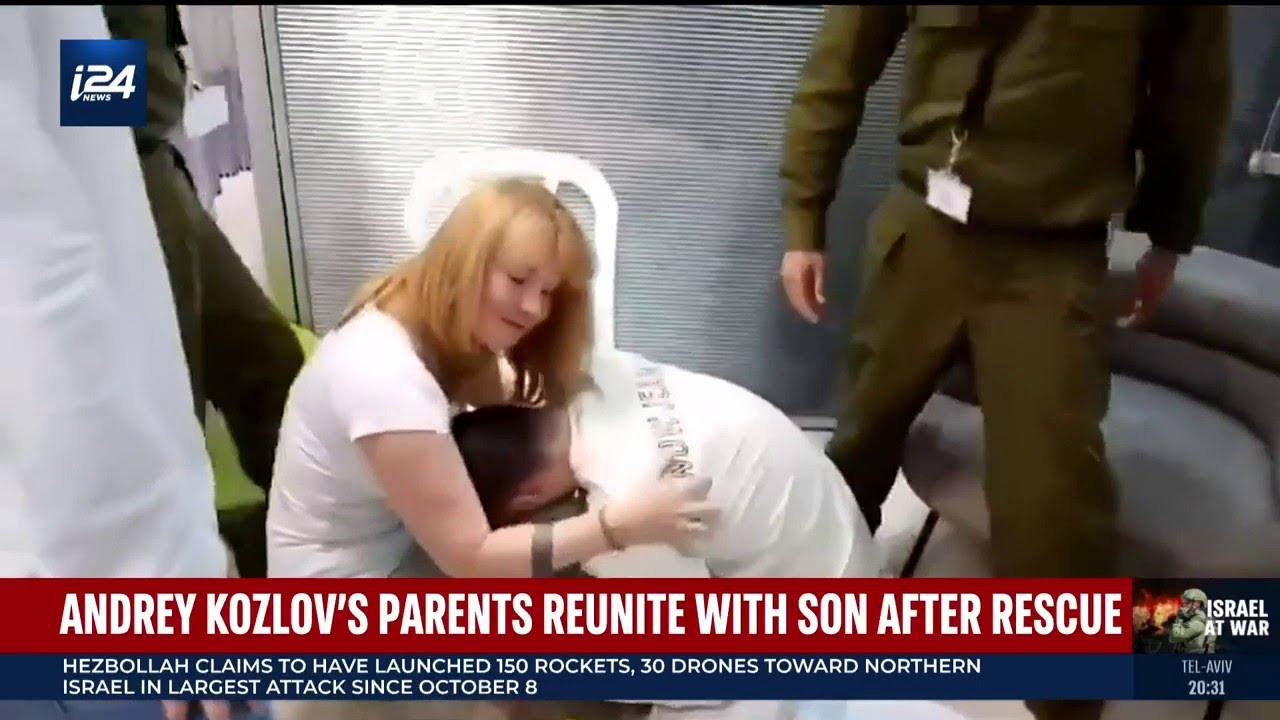 Andrey Kozlov's parents interview after his rescue from Gaza - YouTube