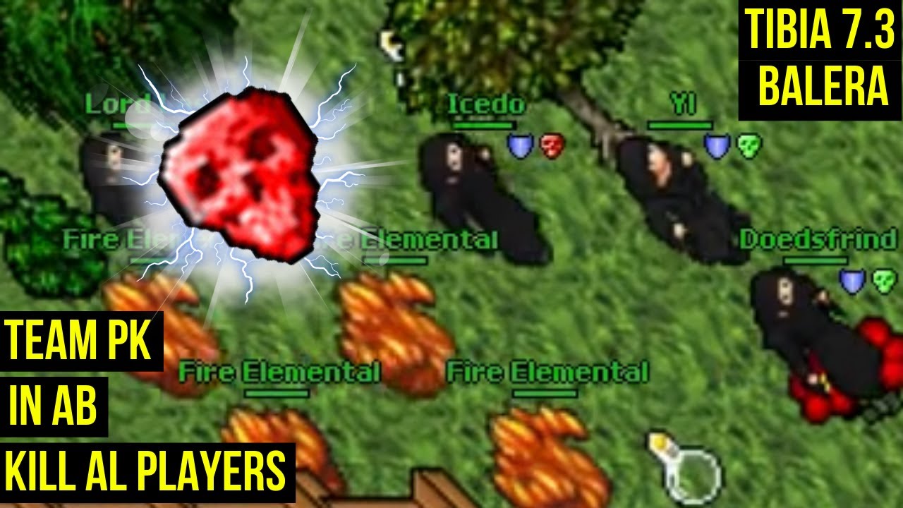 Tibia Golden Age - Team Pk Summoner 4 Fire Elemental and Kill All ...