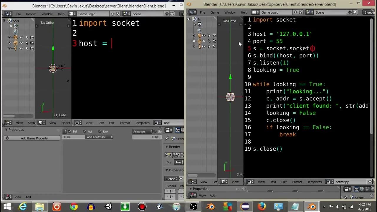 UPBGE - Networking Tutorial Establishing A Connection Python - YouTube