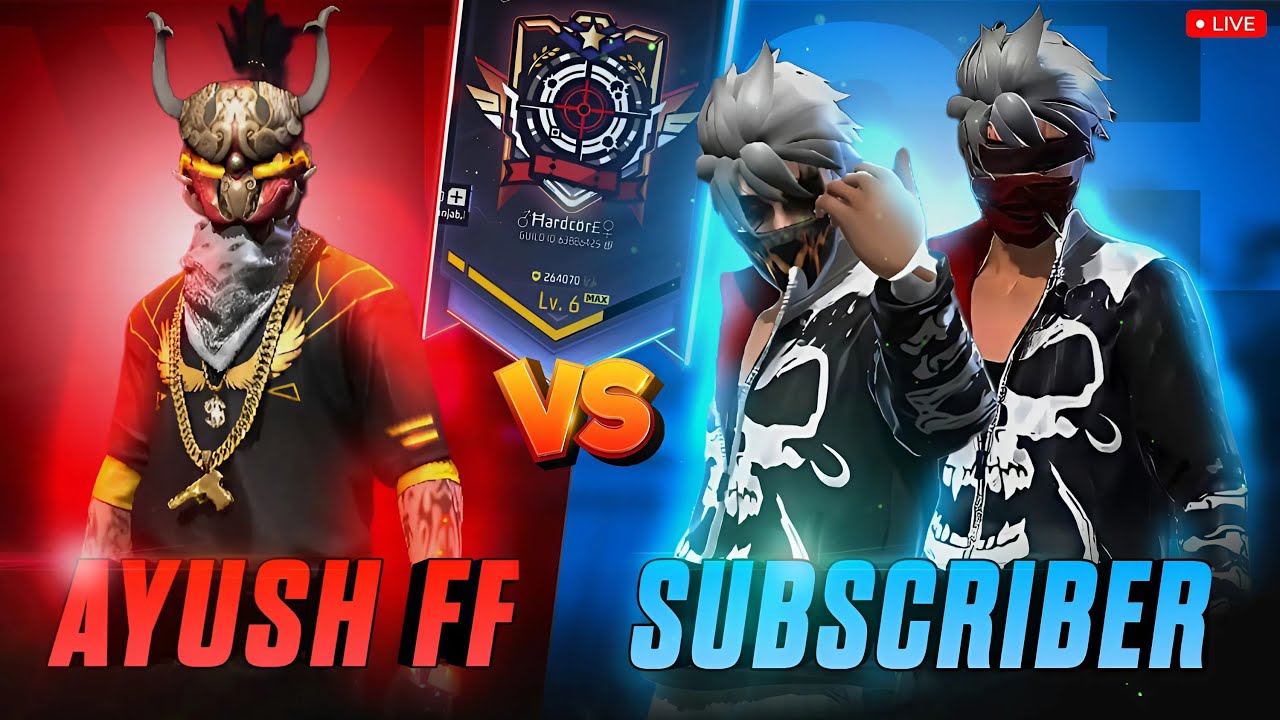 🔴(Live) PLAYING 1VS1 & FUN CUSTOM WITH SUBSCRIBERS||AYUSH FF # ...