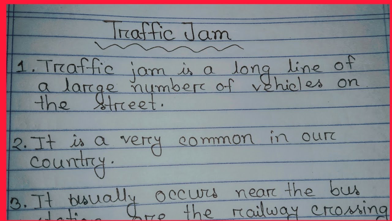 10 lines essay on "Traffic Jam" for students //traffic jam essay - YouTube
