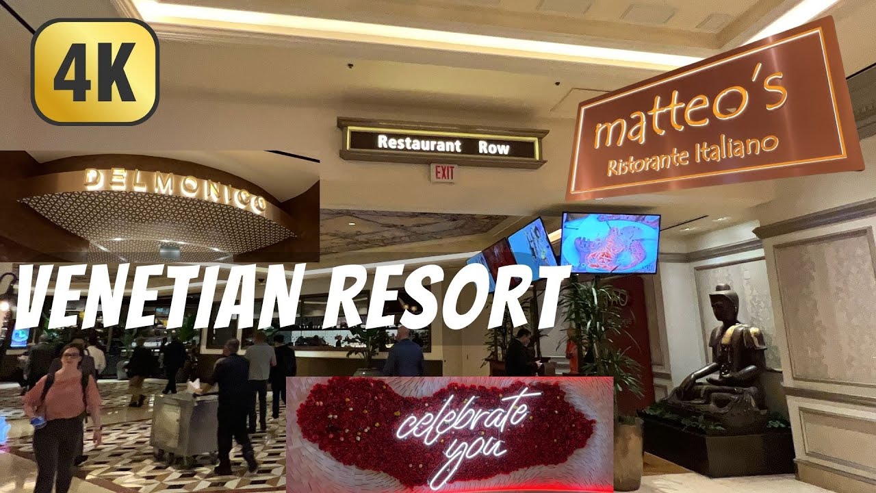 [4K] Luxury Las Vegas Hotel Dining - Walking Restaurant Row inside ...