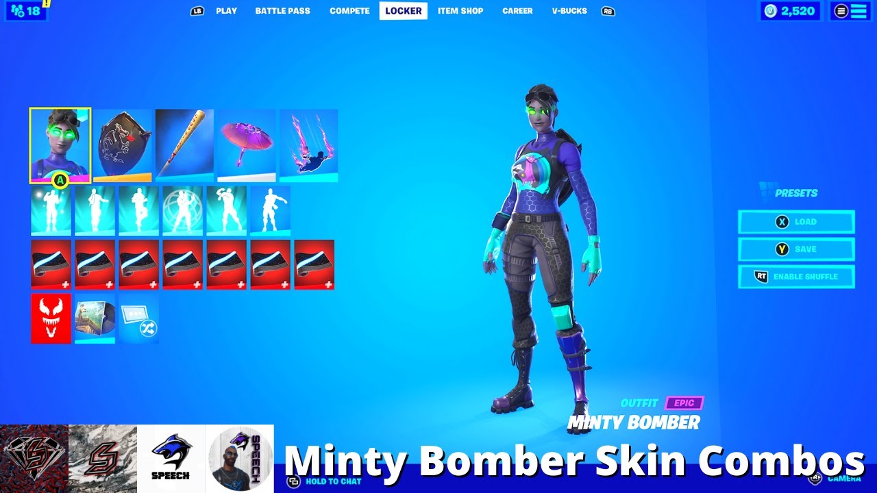 Minty Bomber Skin Combos (Fortnite Battle Royale) - YouTube