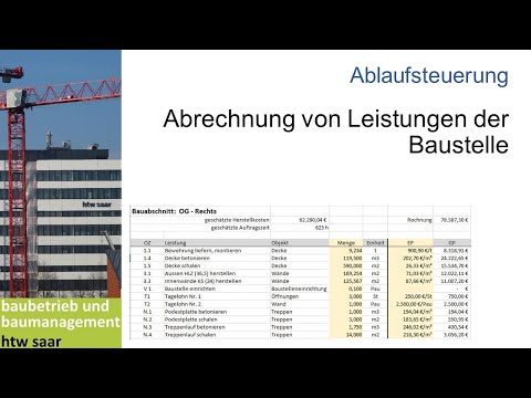 Die Abrechnung der Baustelle - Baubetrieb - htw saar