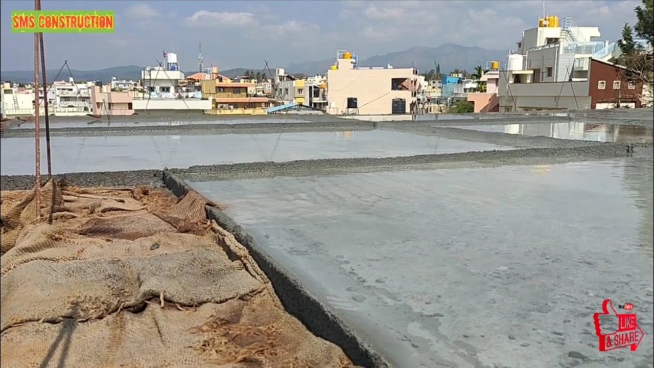 slab curing | curing of concrete | interlocking brick🏠house - YouTube