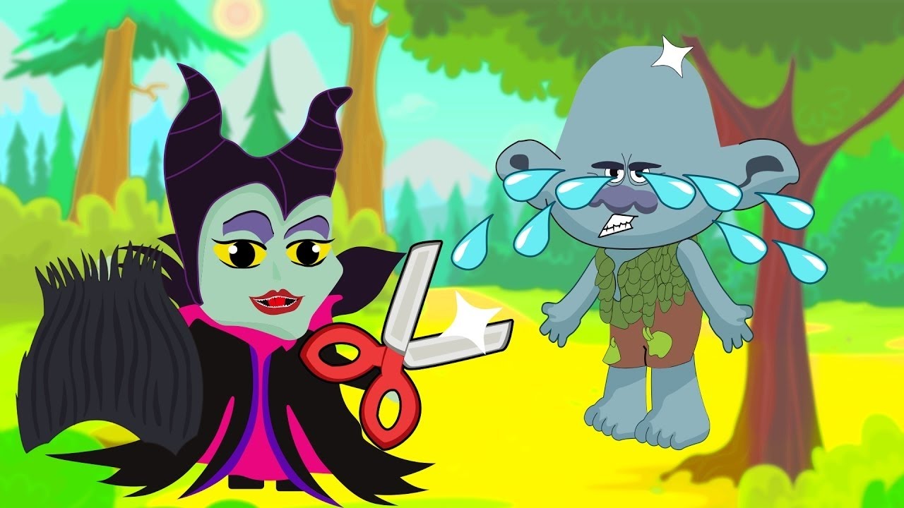 Trolls Poppy And Branch Crying When Maleficent Cut Trolls Hair Finger ...