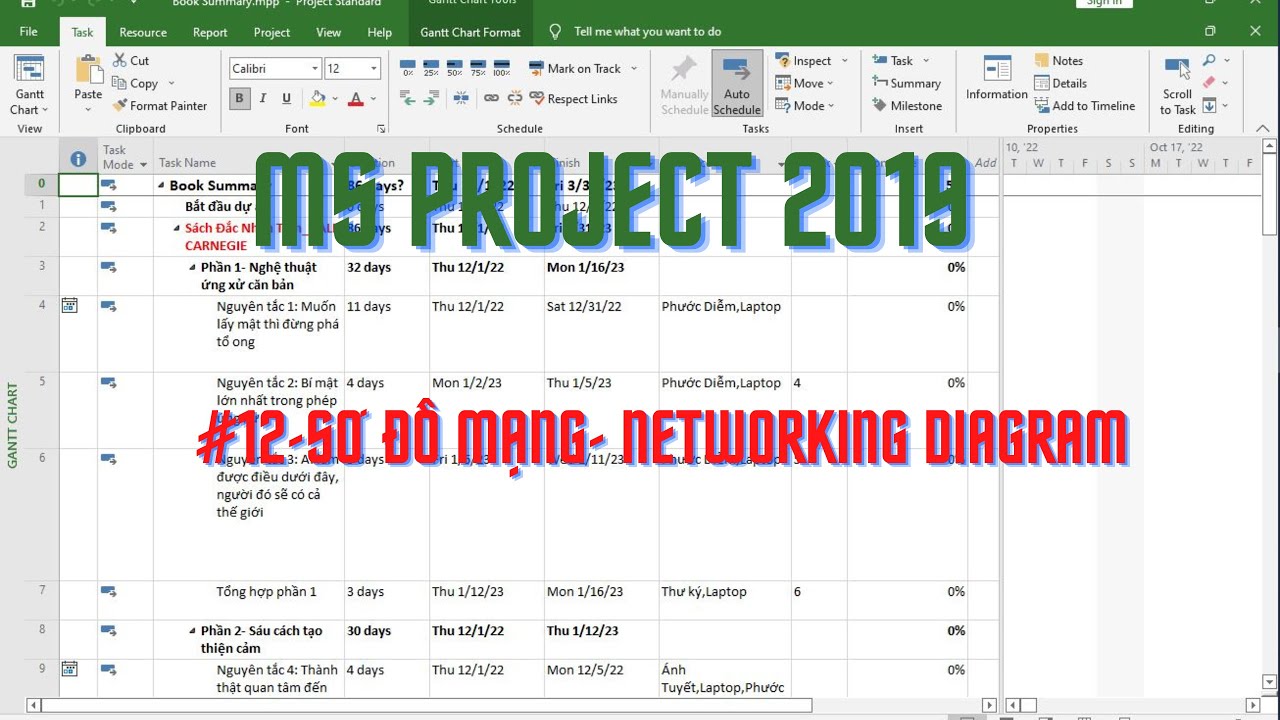 MS Project 2019- Sơ đồ mạng- Networking Diagram_12 - YouTube