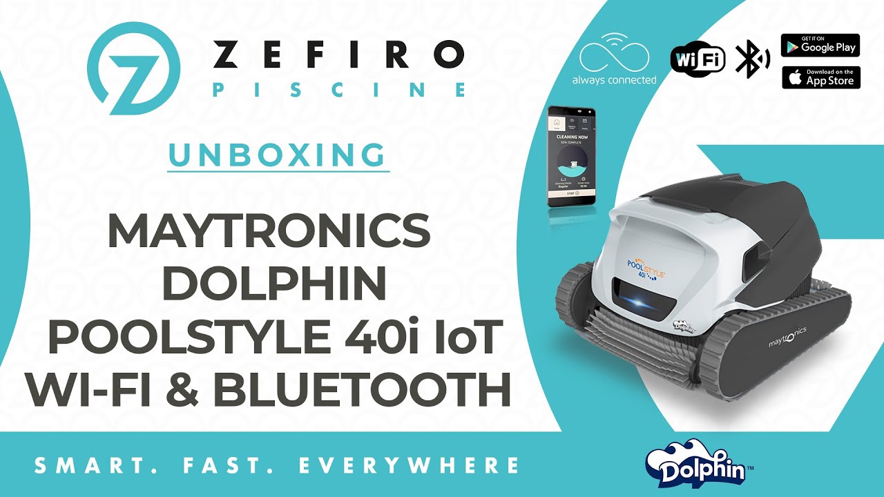 UNBOXING Dolphin Poolstyle 40i IoT Robot Pulitore Elettrico Piscina ...