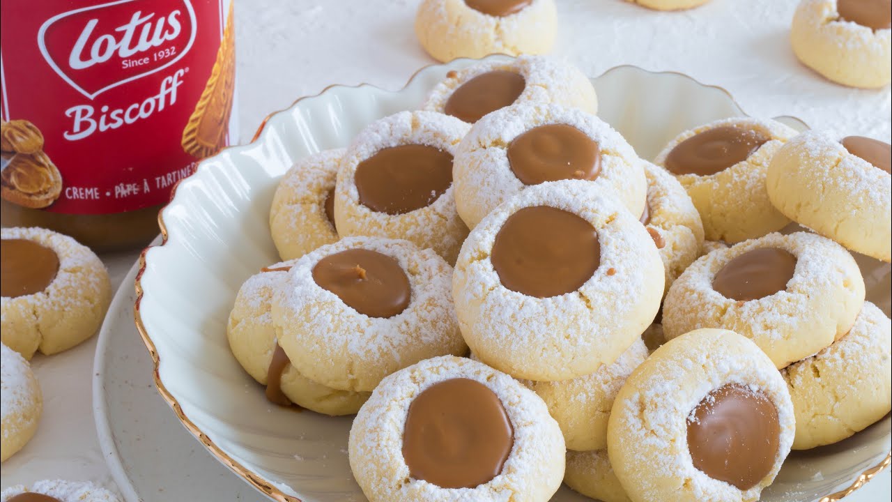 Lotus Biscoff Plätzchen I Weihnachtsplätzchen I Engelsaugen - YouTube