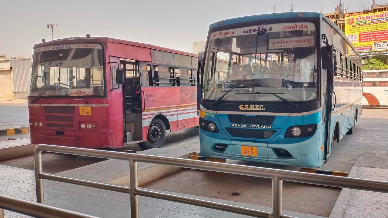 GSRTC 2 Brand New Bs6 Deluxe And Luxury Departure Of Ranip Bus Port ...